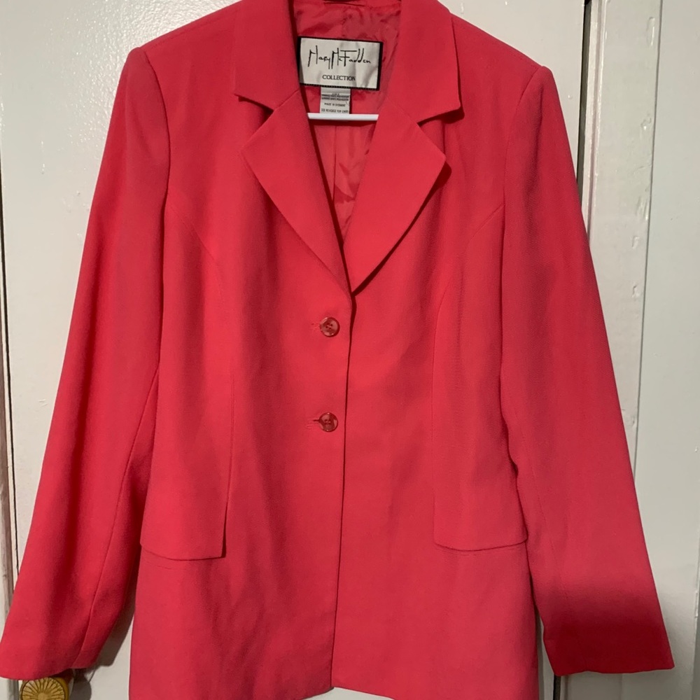 Mary Mcfadden Collection Pink 2 Button Blazer - Gem